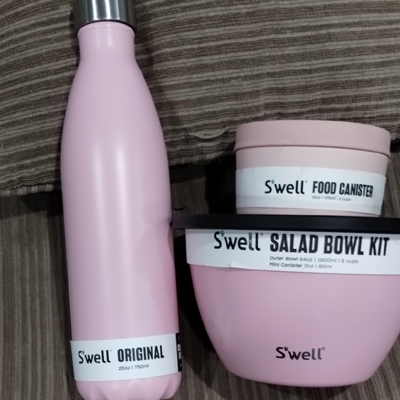 Dining | Swell Pink Bottle And Bowl Set | Poshmark